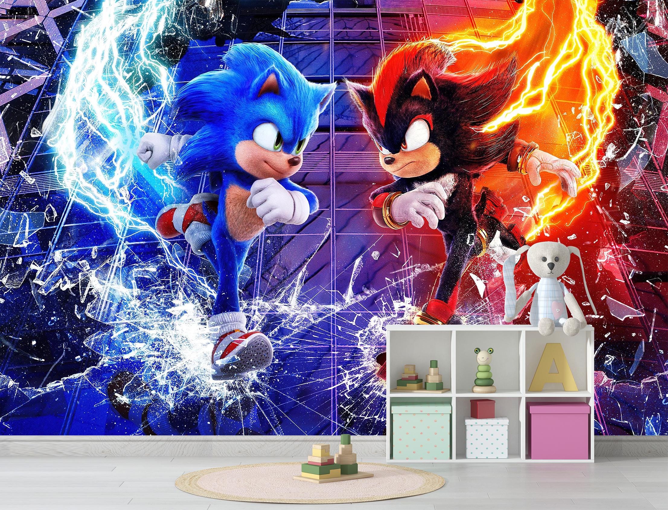 Sonic Vs Shadow Poster: Electric Clash Gamer Wall Art - Etsy