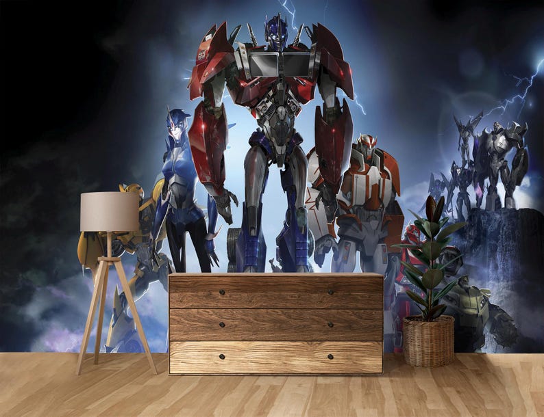 Transformers Epic Mecha Robot Wall Mural | Sci Fi Team Artwork ...