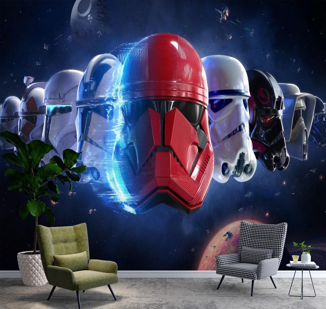 Star Wars Head Masks Wallpaper Mural: Peel and Stick Non-woven - Etsy