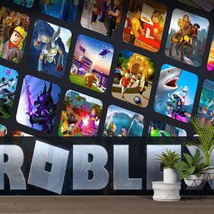 Roblox Gaming Wall Mural | Kids Room Decor | Gamer Wallpaper | Playroom ...