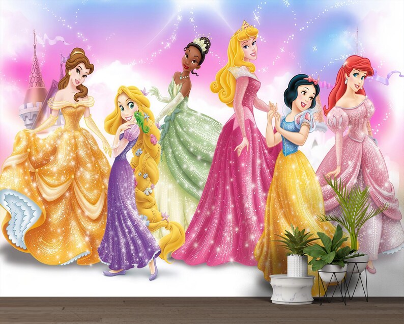 Princess Wall Mural | Fairy Tale Girls Room Wallpaper | Magical Castle ...