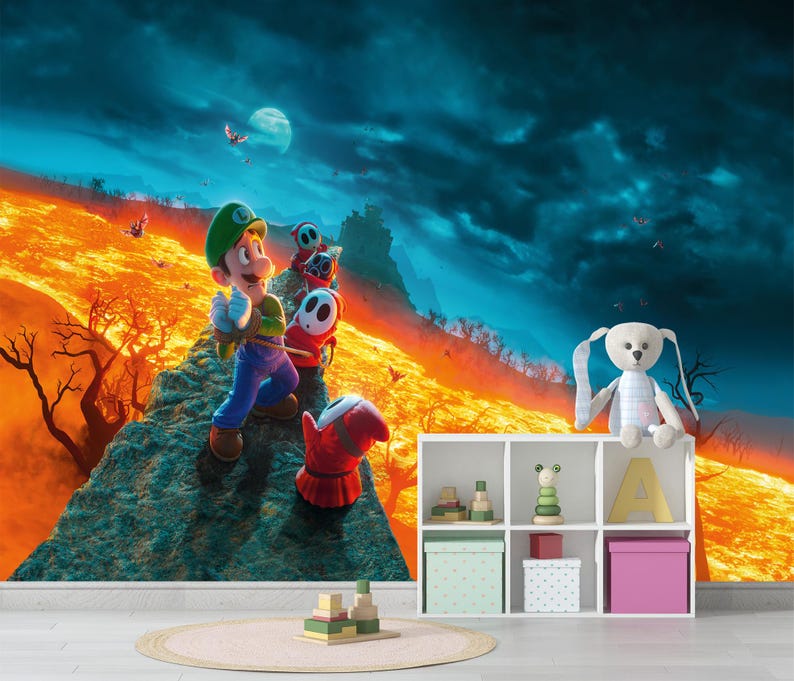 Süper Mario Wall Mural,children Room Wallpaper,self Adhesive, Peel and ...