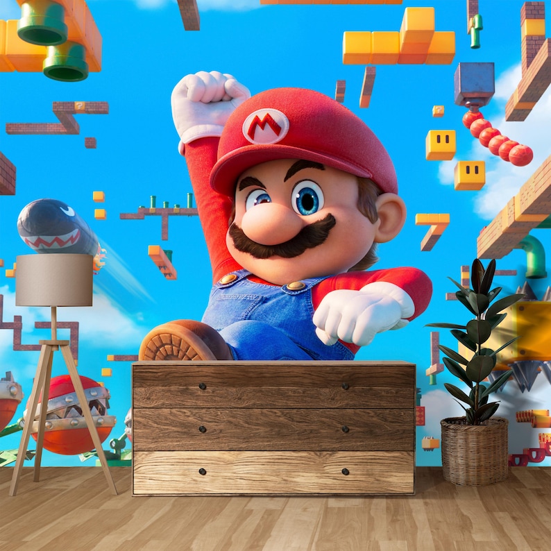 Super Mario Wallpaper Wall Sticker Princess for Boy and Girl Room Child ...