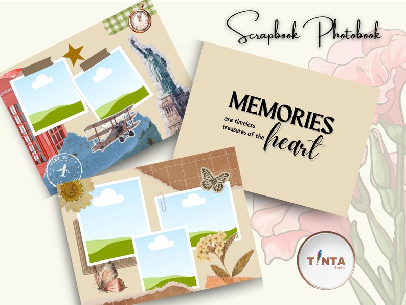 Scrapbook Photo Book Canva Template | Printable Memory Book | Editable ...
