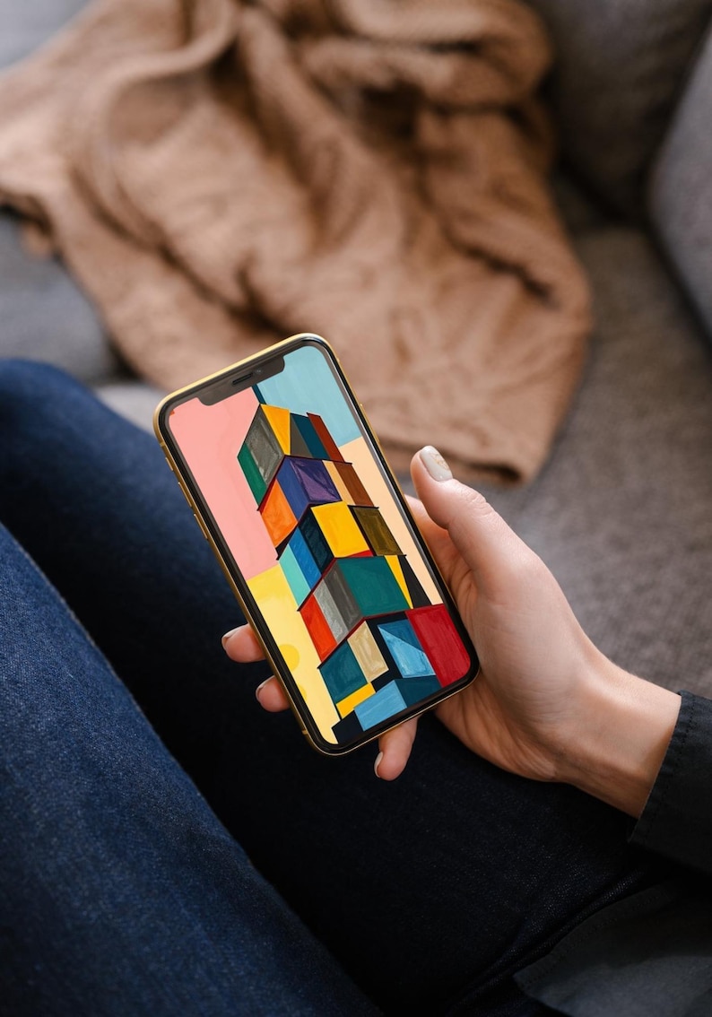 Cubist Abstract Phone Wallpaper – Picasso Inspired Art, Full HD Digital ...
