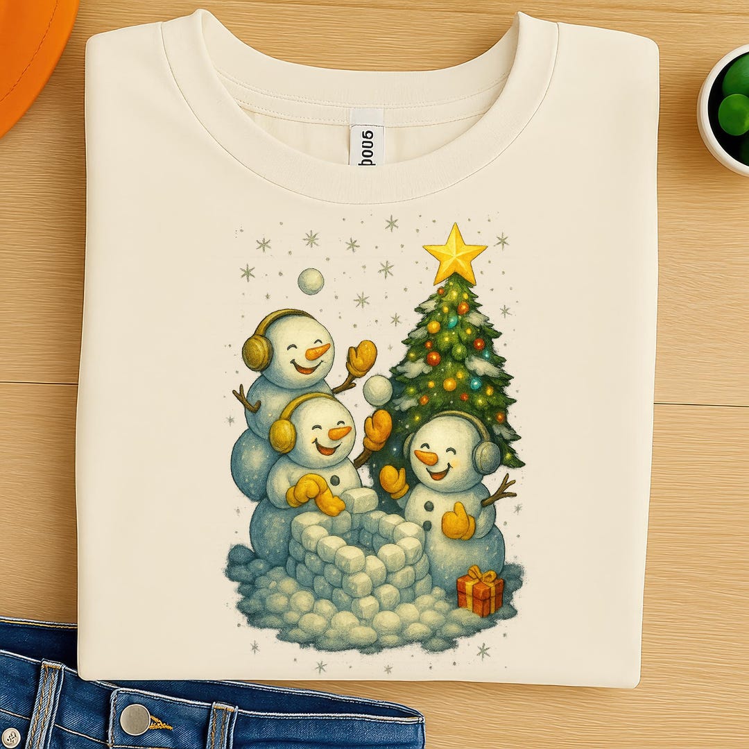 Christmas Snowman PNG Clipart–cute Snowmen With Christmas Tree, Star ...