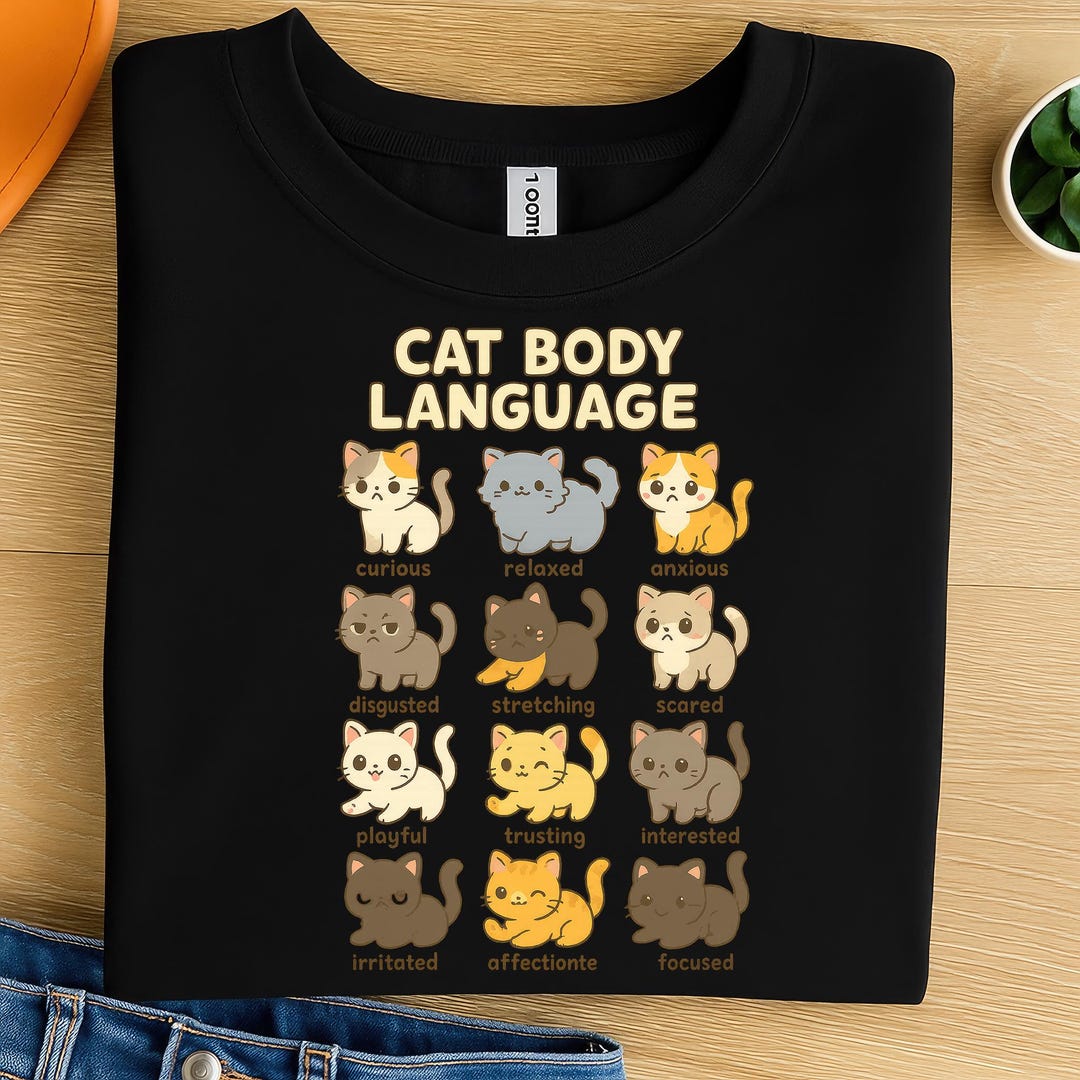 Cat Body Language PNG Clipart | Cute Cartoon Cat Emotions Chart Digital ...