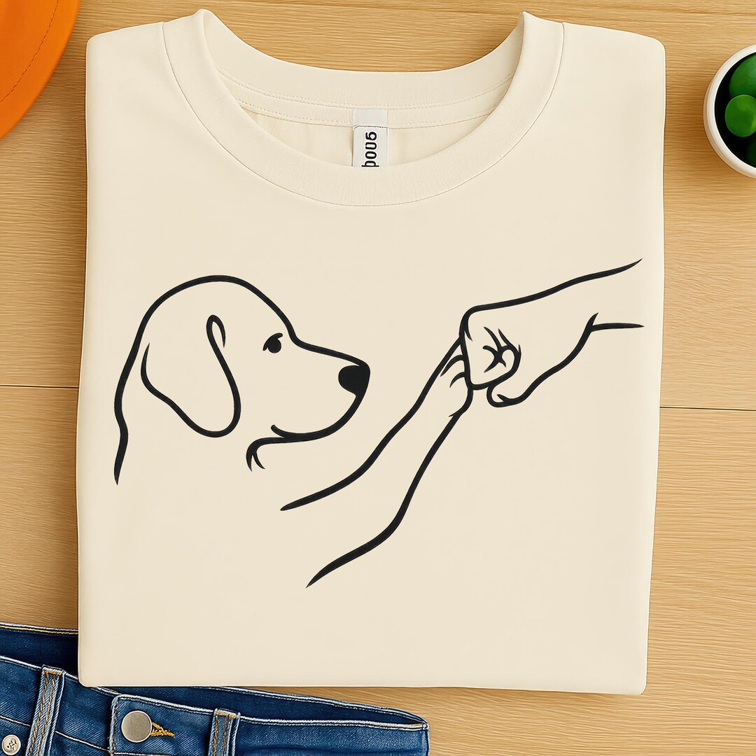 Dog Fist Bump PNG Clipart – Cute Line Art Puppy and Hand Drawing for T ...