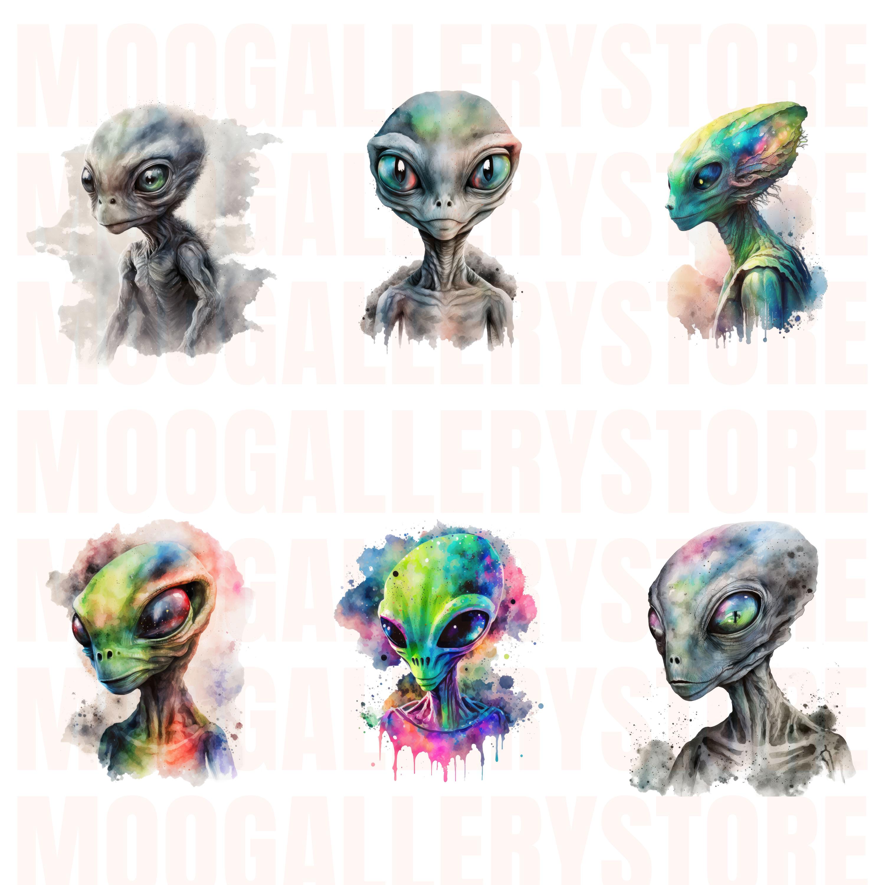 50+alien Clipart Bundle| Cute Creepy Space Creatures PNG JPG | UFO ...