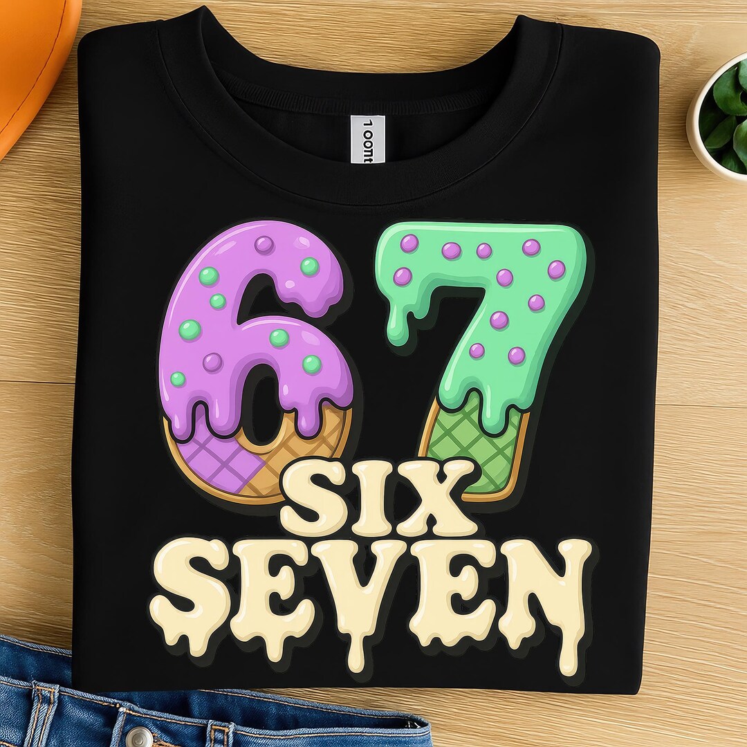 Funny 67 Ice Cream Numbers PNG Clipart – Cute Dripping Cartoon Six ...