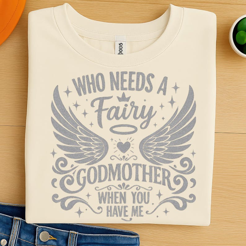 Who Needs a Fairy Godmother PNG Clipart – Funny Quote With Wings and ...