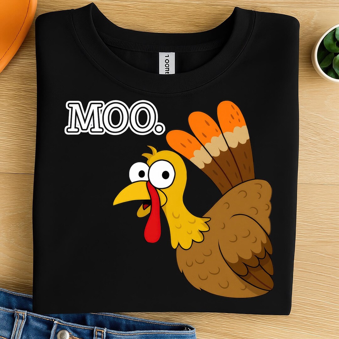 Funny Turkey MOO PNG Clipart – Cute Thanksgiving Chicken Joke Cartoon ...