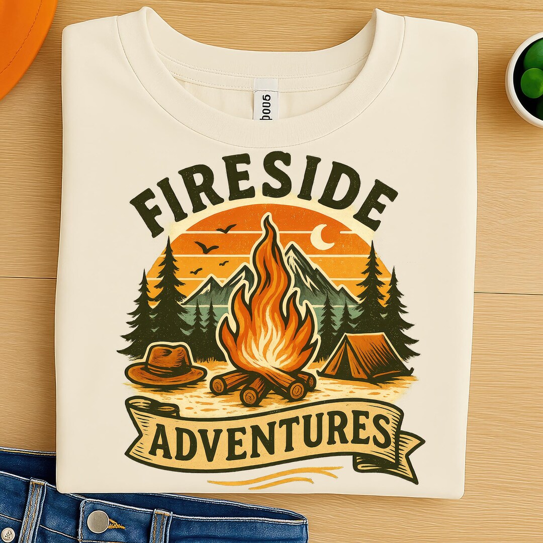 Fireside Adventures PNG Clipart for Camping T-shirts and Outdoor Mugs ...