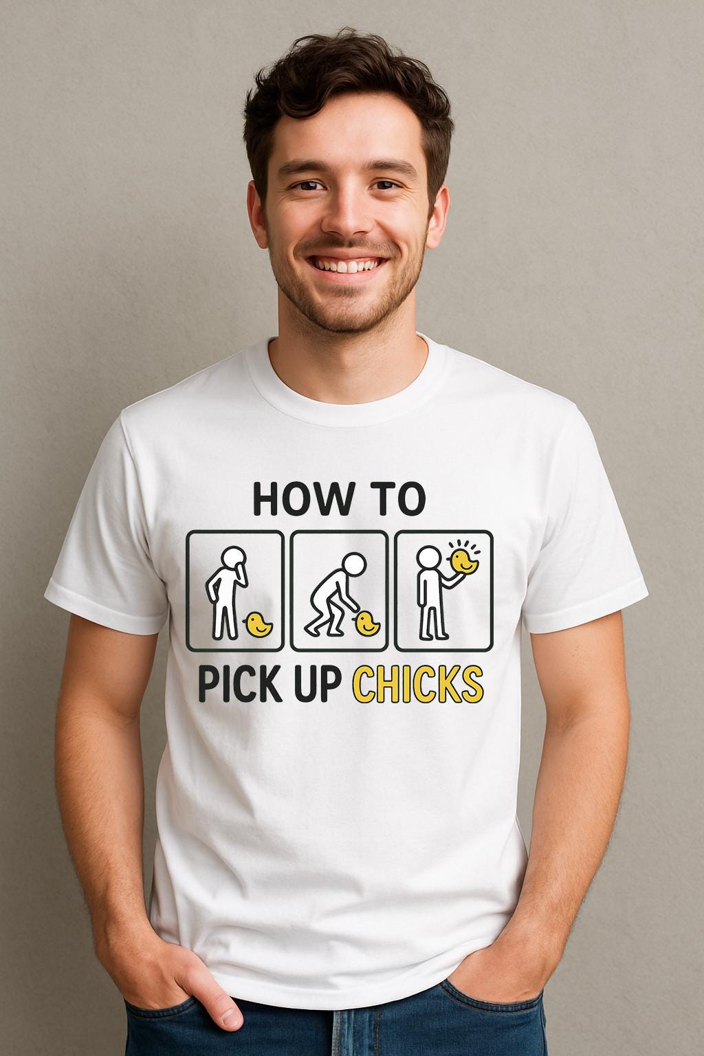 How to Pick up Chicks PNG Clipart – Funny Quote Design With Cartoon ...