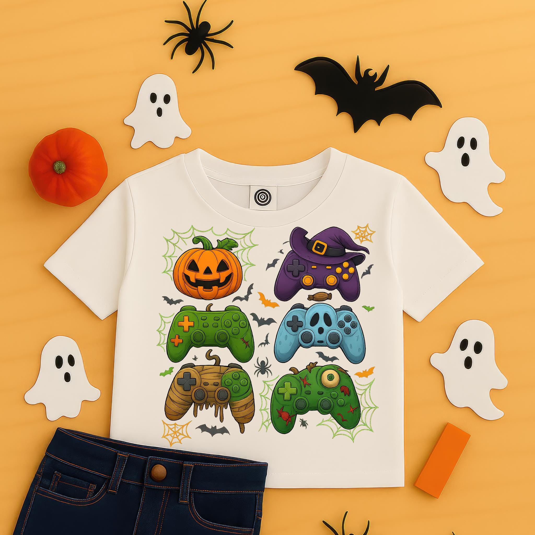 Halloween Game Controller PNG Clipart for Gamers T-shirts and Mugs ...