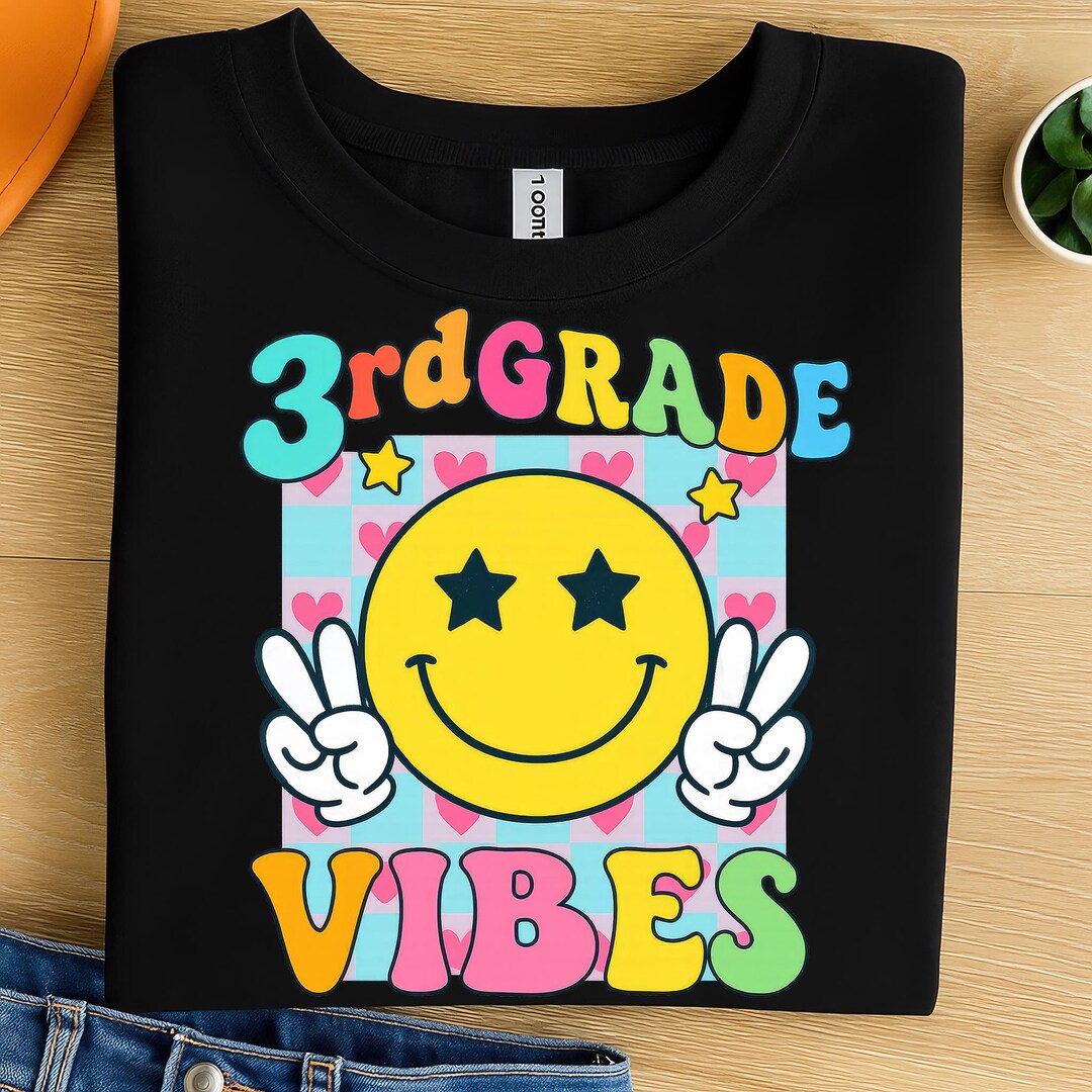 3rd Grade Vibes PNG Clipart: Retro Smiley Face Design (digital Download ...