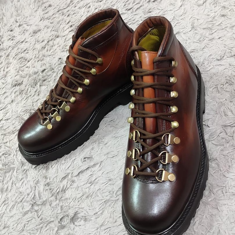 Leather Hiking Boots 9.5 - Etsy UK