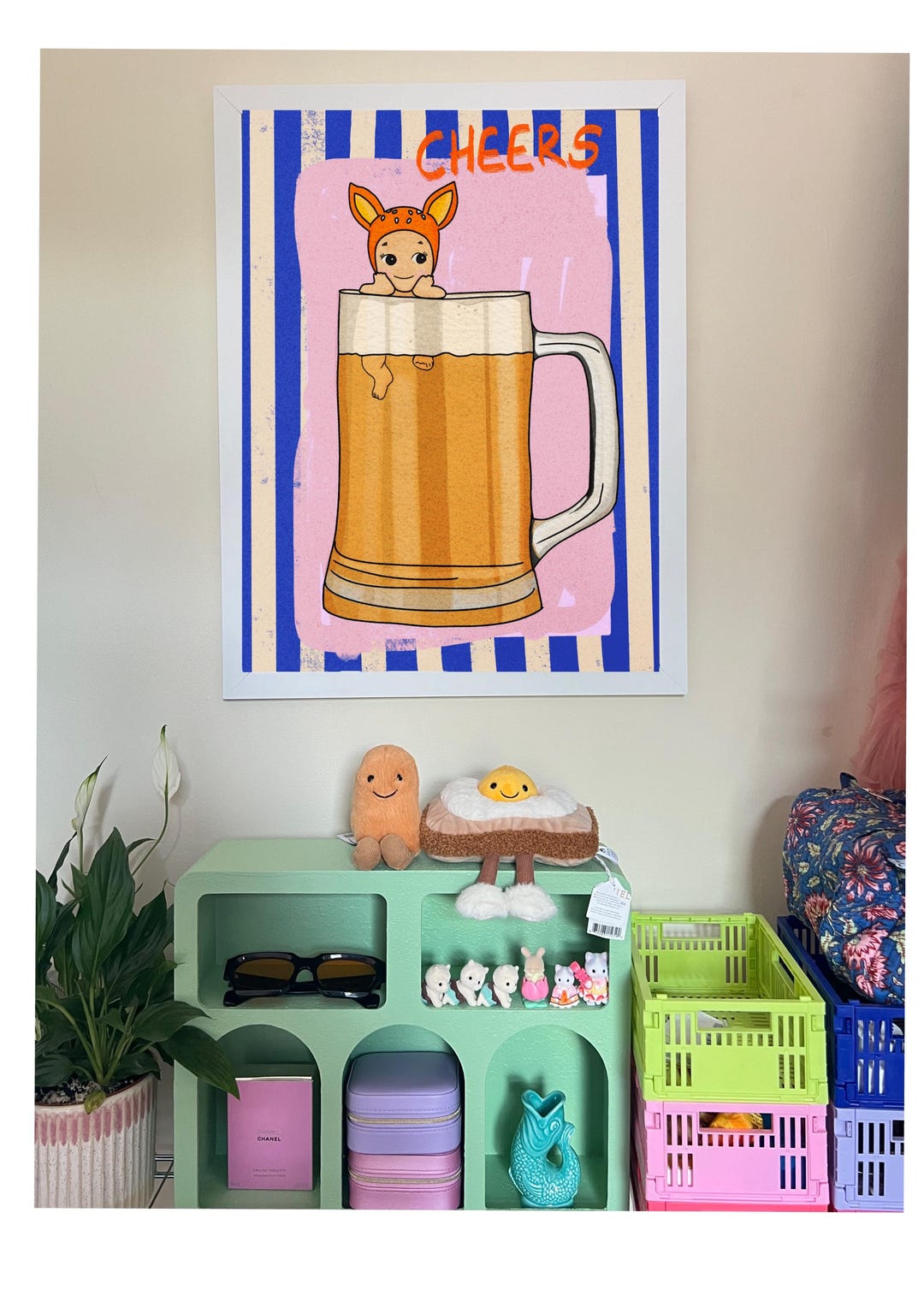 Beer Angel Print in Blue! Boozy Posters, Drinks Posters, Sonny Angel ...