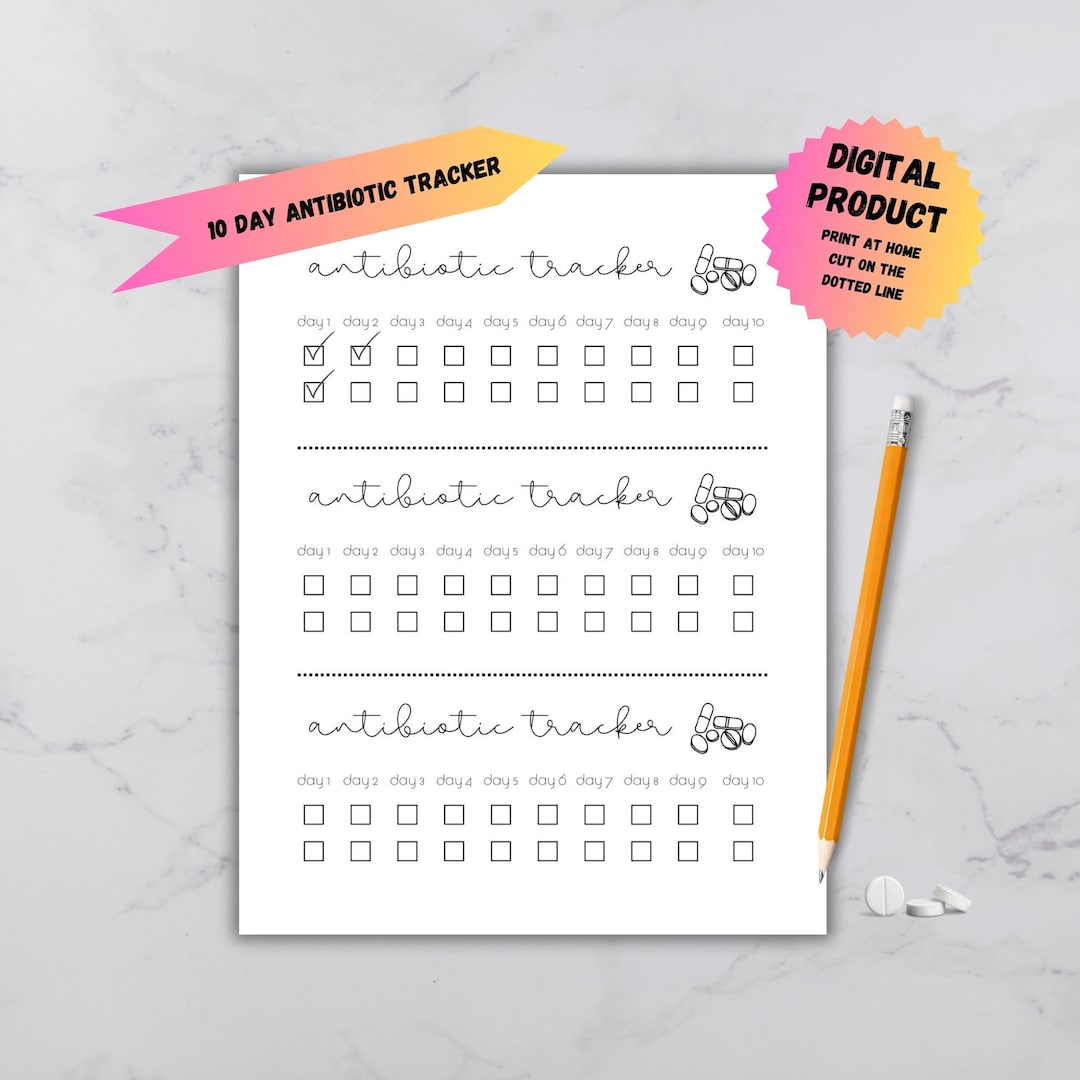 Printable Antibiotic Tracker, Twice a Day for 10 Days - Etsy
