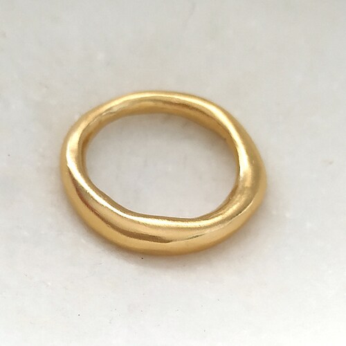 Irregular Ring Gold Plated Matt Gold Ring Band Stacking Ring | Etsy