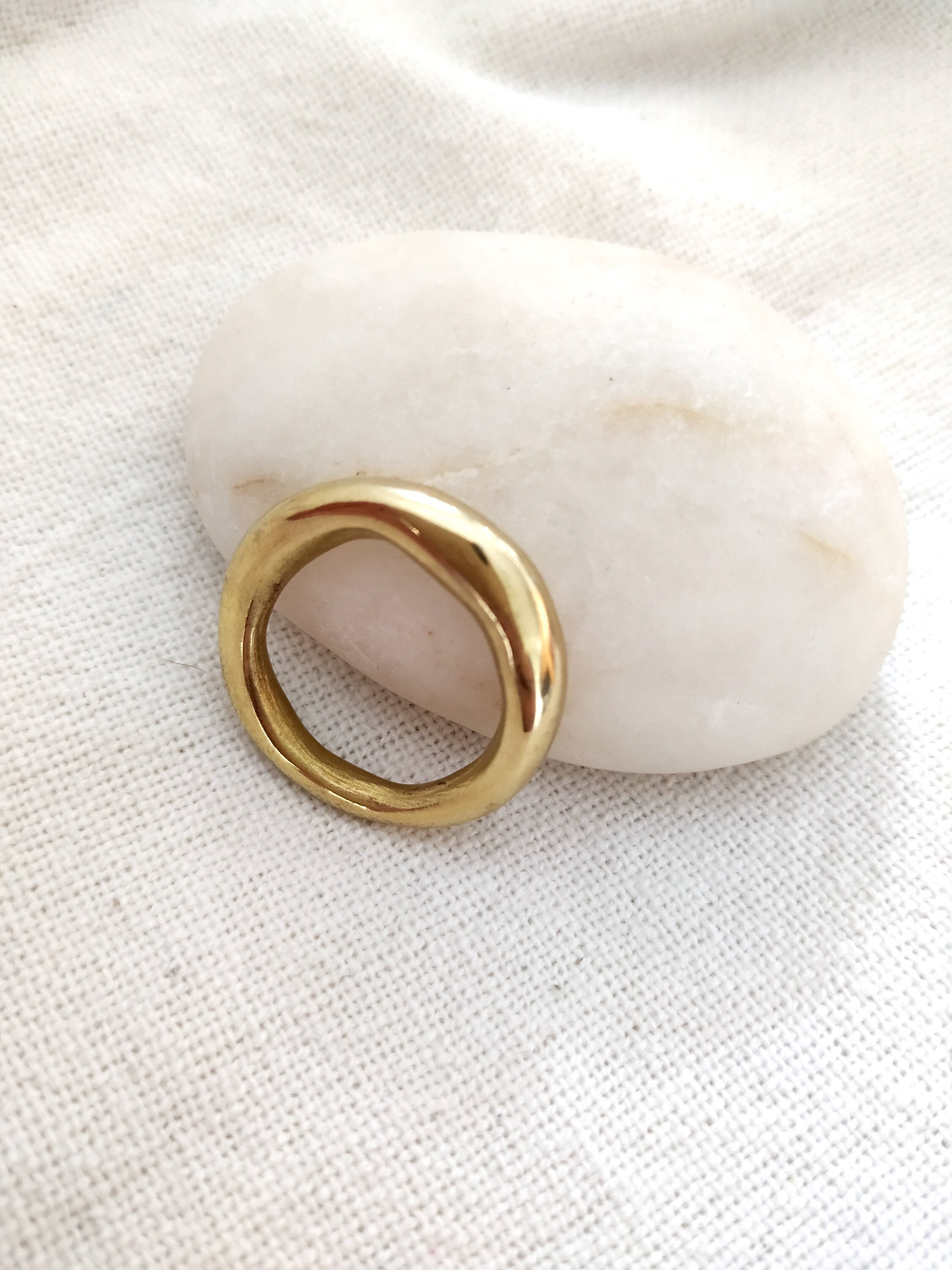 Irregular Ring Gold Plated Matt Gold Ring Band Stacking Ring | Etsy