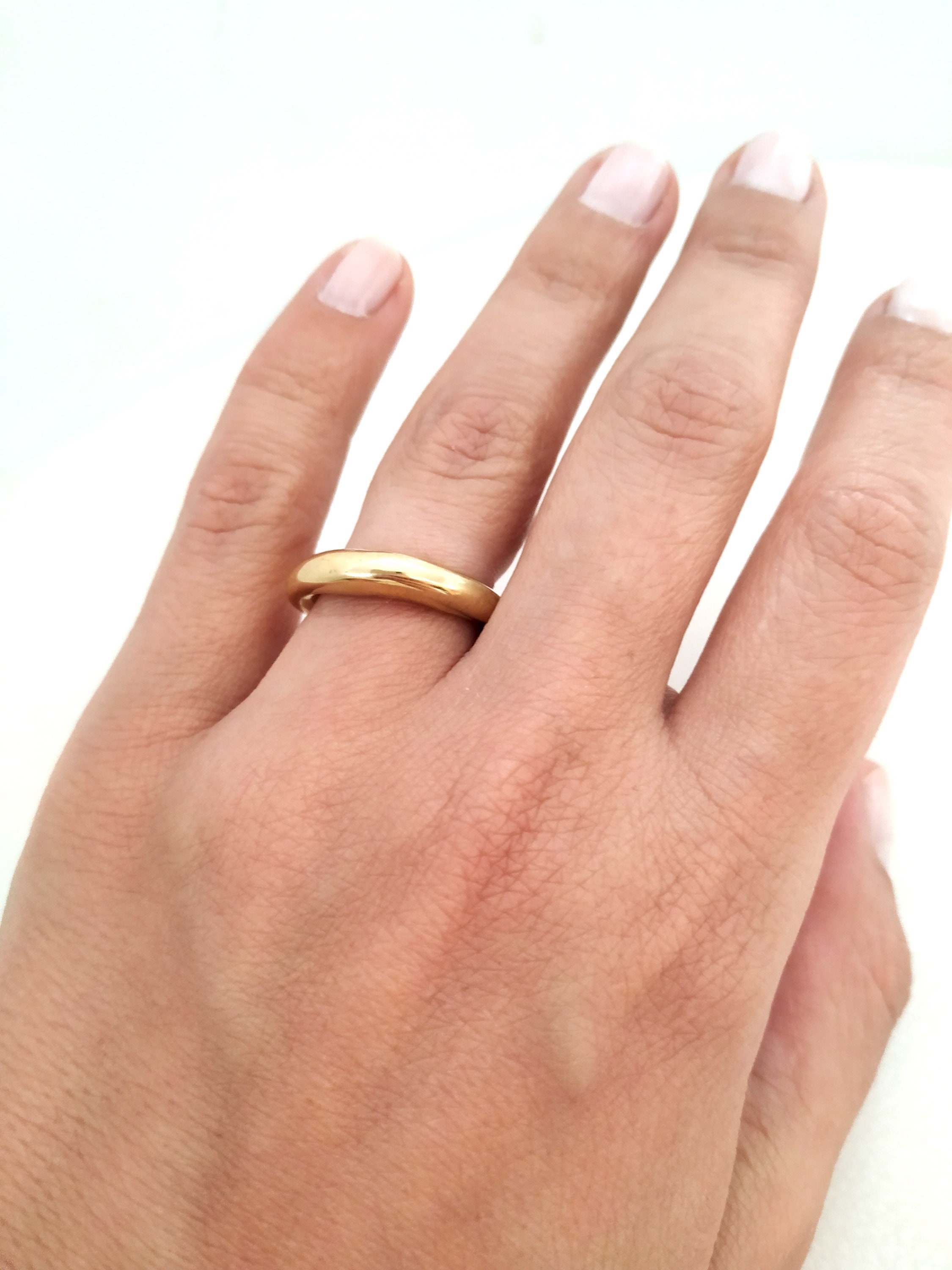 Irregular Ring Gold Plated Matt Gold Ring Band Stacking Ring | Etsy