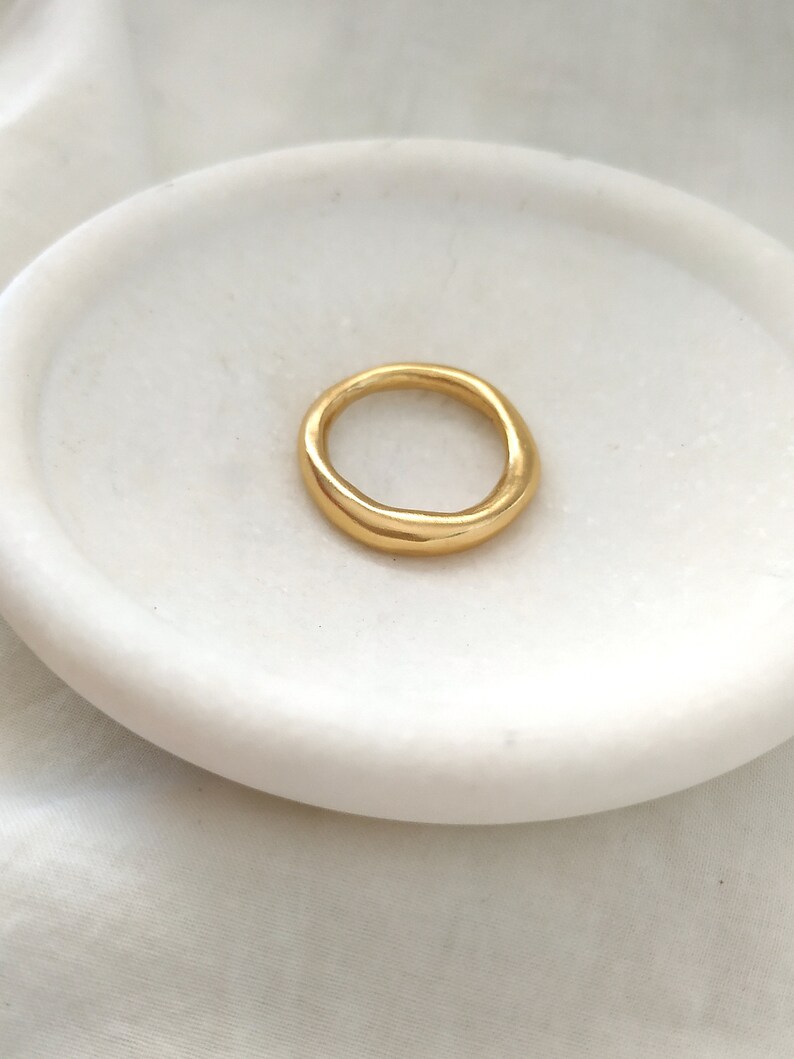 Irregular Ring Gold Plated Matt Gold Ring Band Stacking Ring - Etsy