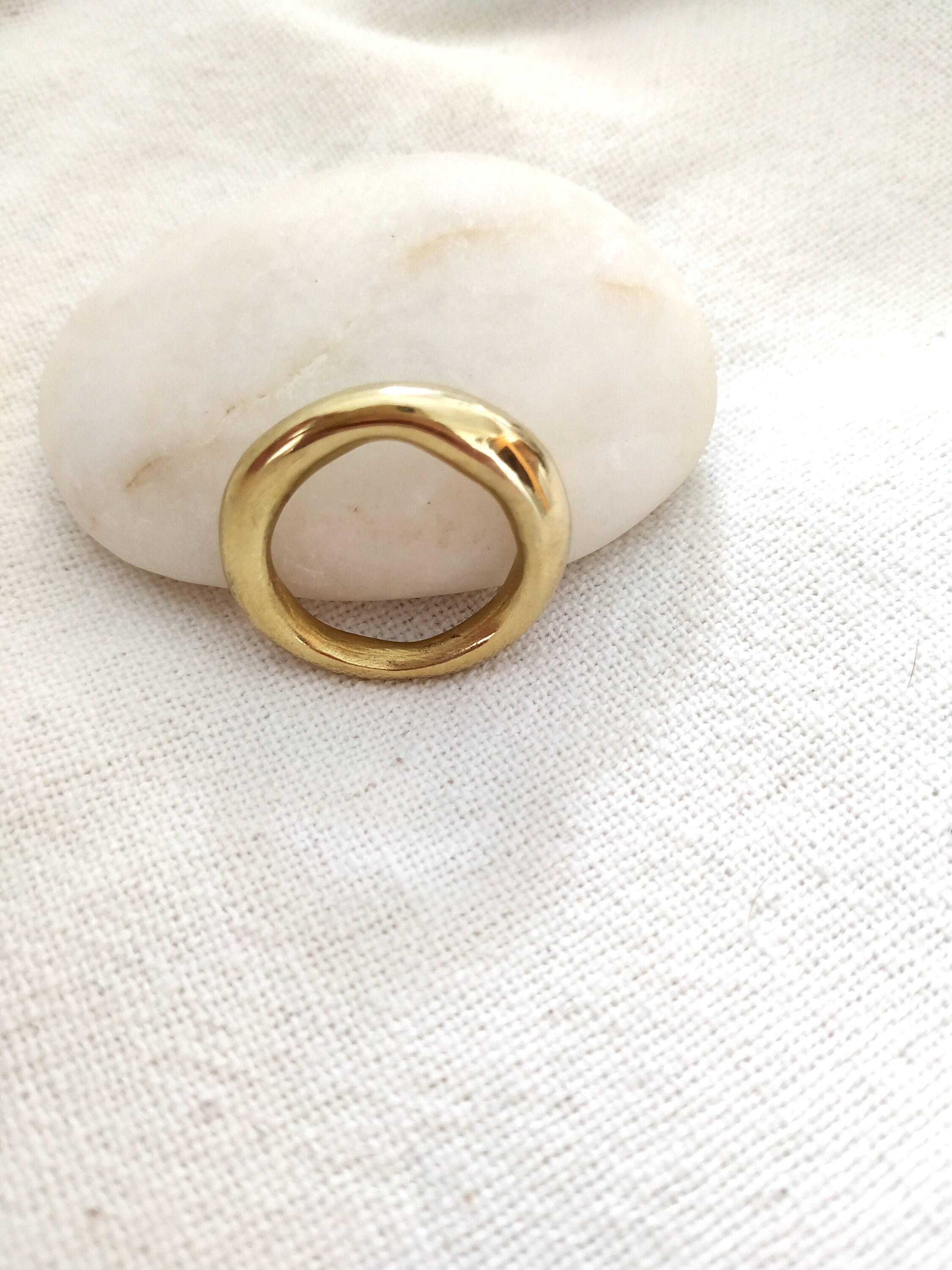 Irregular Ring Gold Plated Matt Gold Ring Band Stacking Ring | Etsy