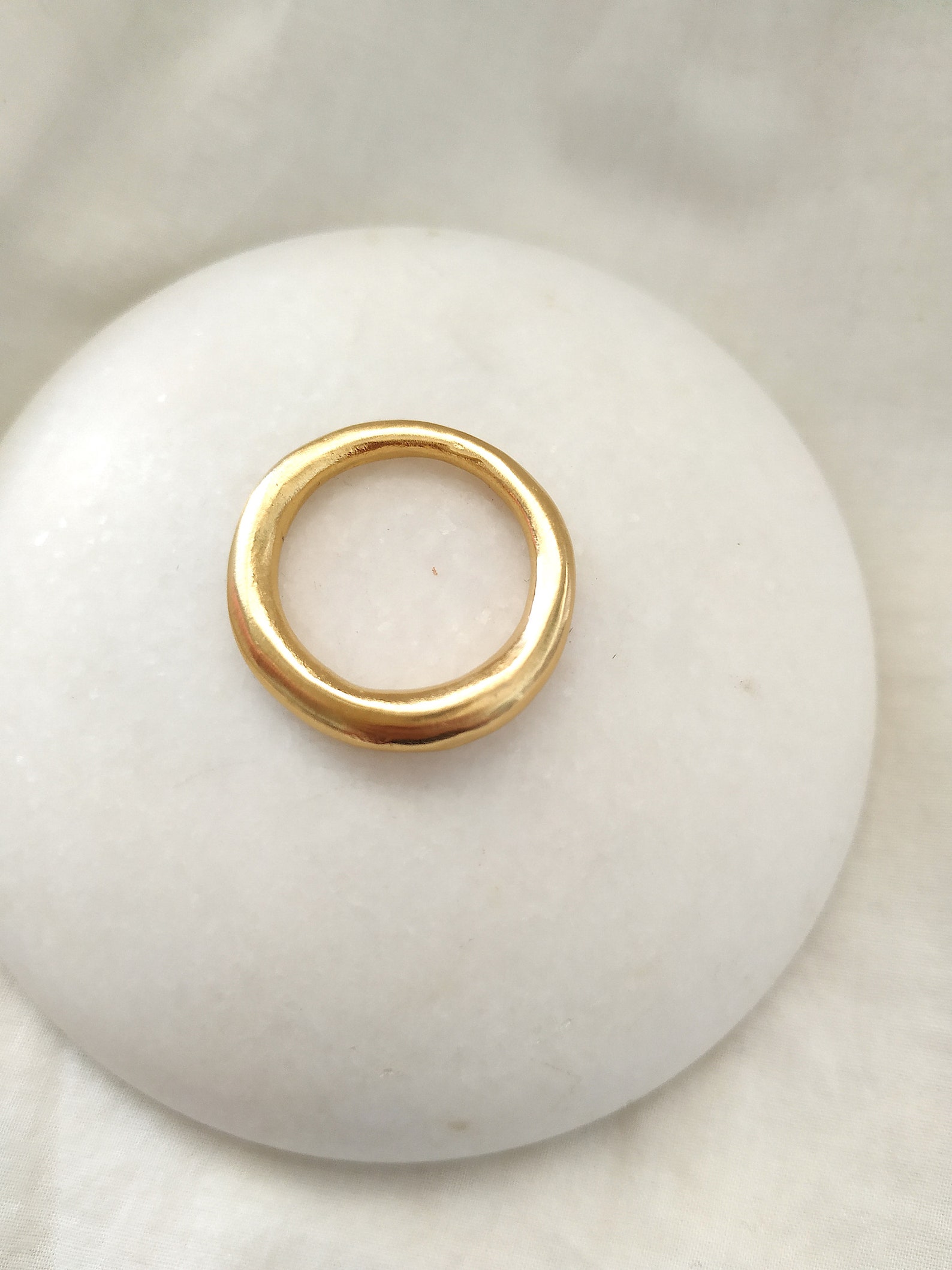 Irregular Ring Gold Plated Matt Gold Ring Band Stacking Ring | Etsy