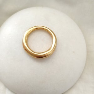 Irregular Ring Gold Plated Matt Gold Ring Band Stacking Ring | Etsy