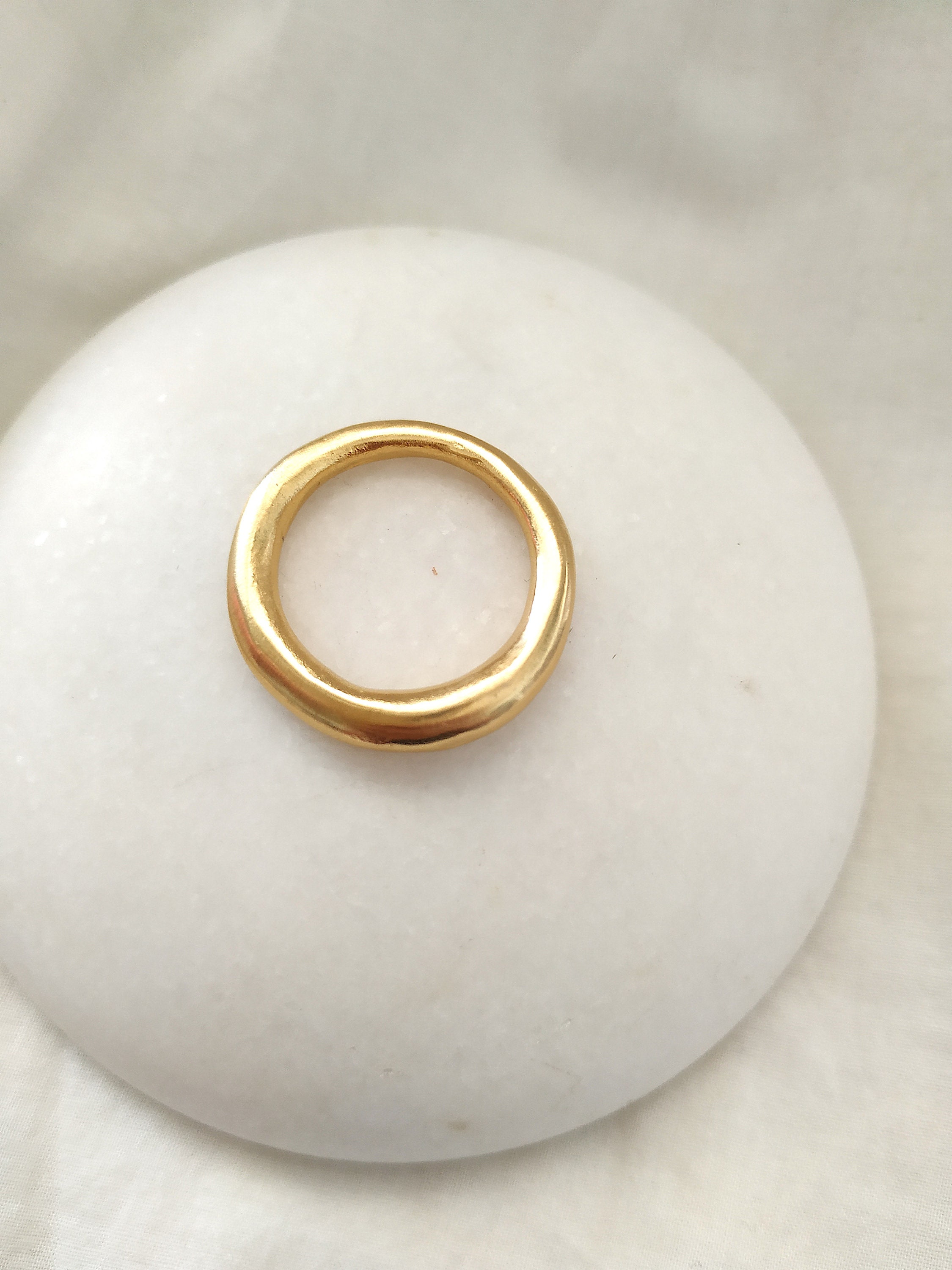 Irregular Ring Gold Plated Matt Gold Ring Band Stacking Ring | Etsy