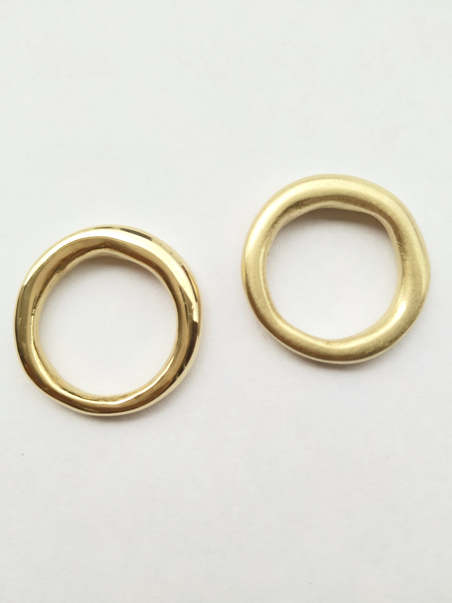 Irregular Ring Gold Plated Matt Gold Ring Band Stacking Ring | Etsy