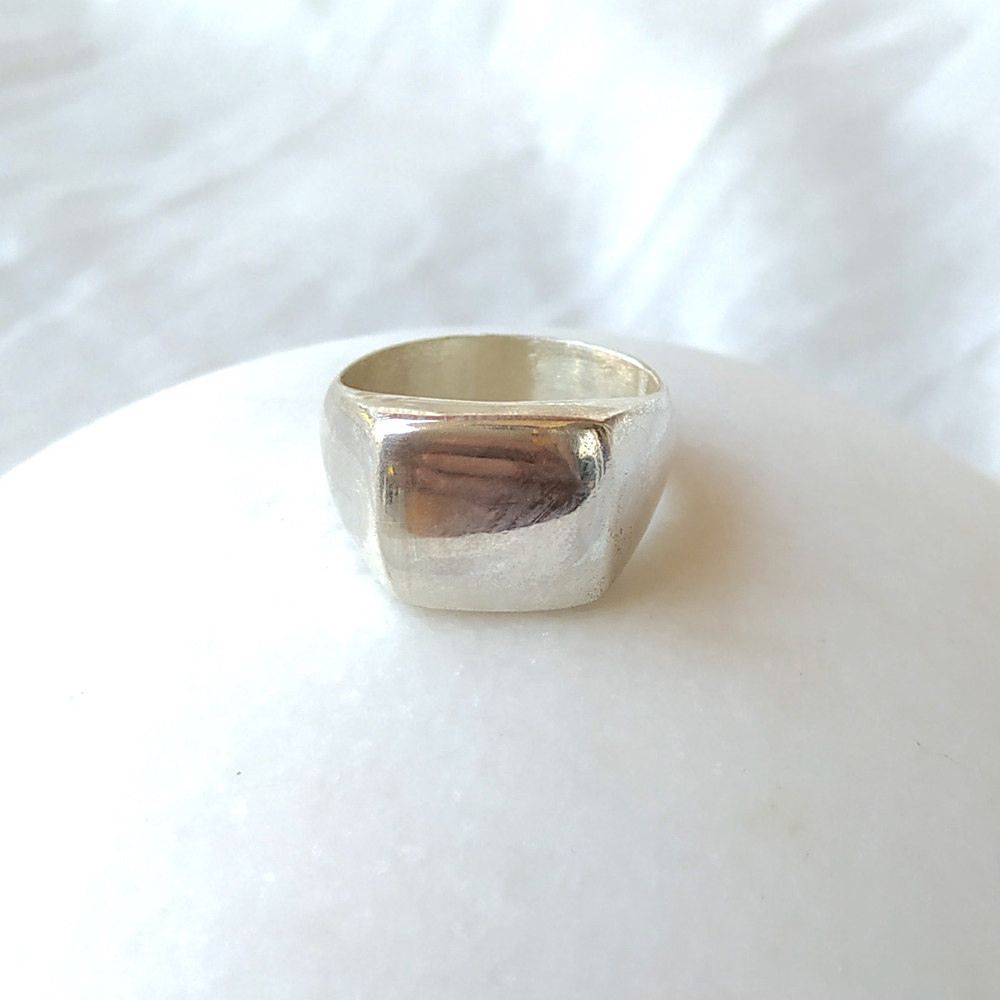 Square Womens Signet Ring - Etsy