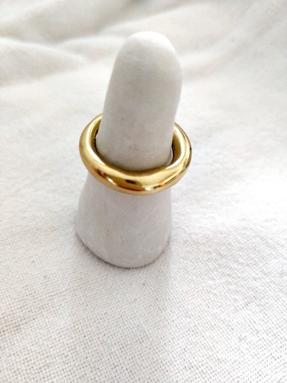 Irregular Ring Gold Plated Matt Gold Ring Band Stacking Ring | Etsy