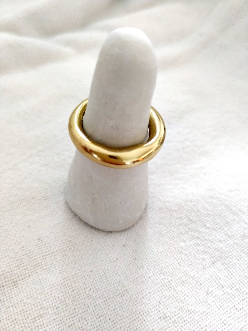 Irregular Ring Gold Plated Matt Gold Ring Band Stacking Ring | Etsy