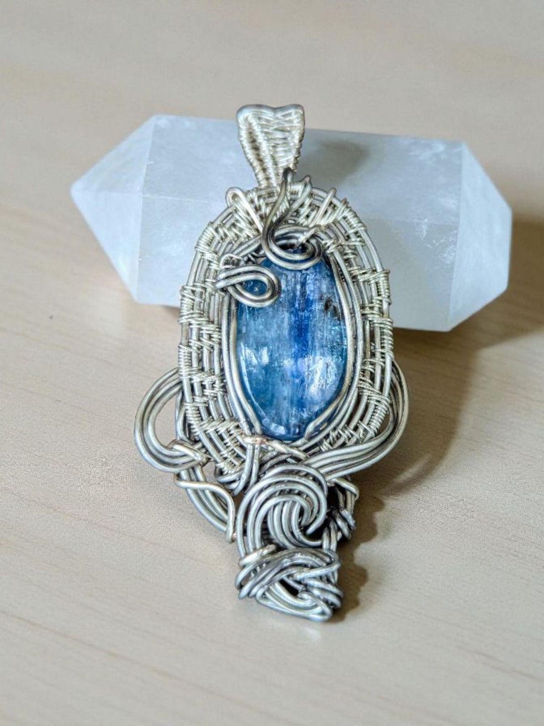 Kyanite Crystal Blue Gemstone Chakra Aligning Pendant for Spiritual ...