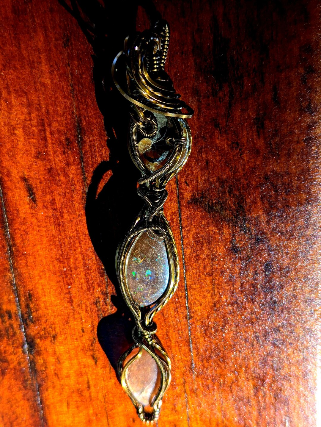 Earth Goddess Aesthetic Statement Necklace Ammonite Opal Sunstone ...