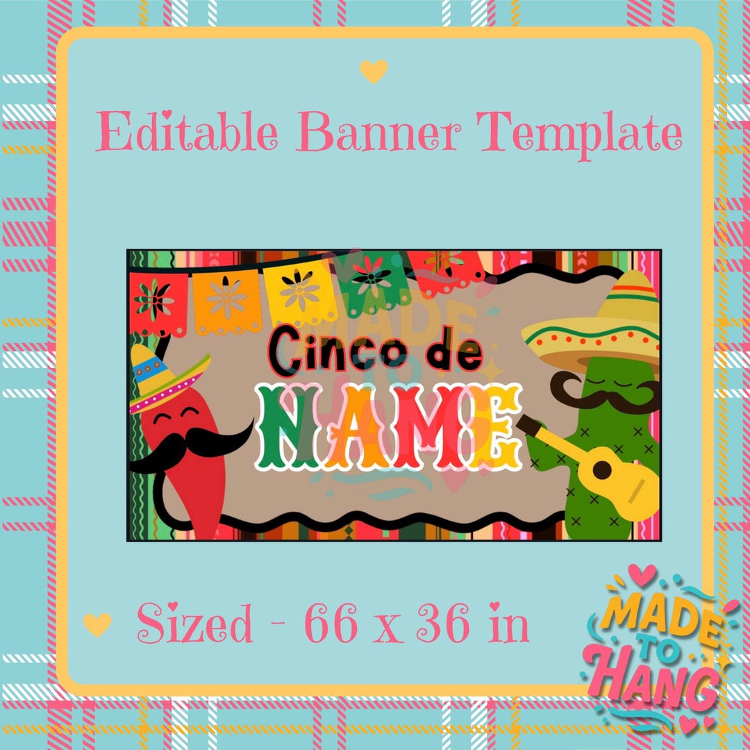 Cinco De Mayo Banner Template | Editable Canva Design (digital Download ...