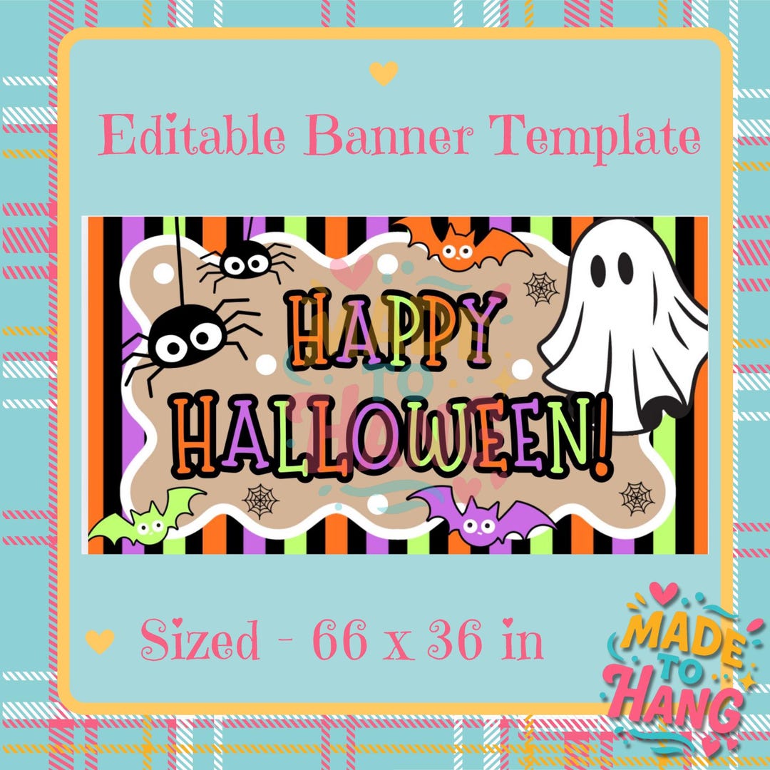Editable Happy Halloween Banner Template, Canva Theme (digital Download ...