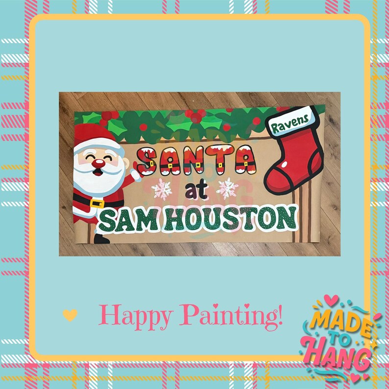 Santa at Banner Template | Editable Canva Design (digital Download) - Etsy