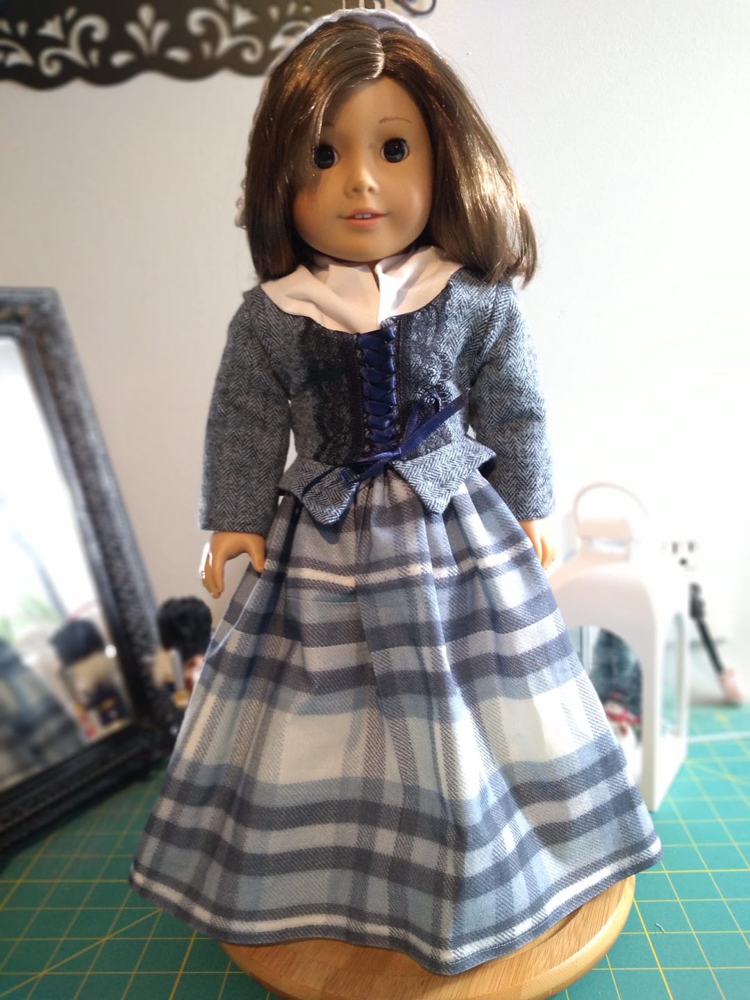 Soft Blue Plaid Colonial Set Fits 18 Inch Dolls # - Etsy