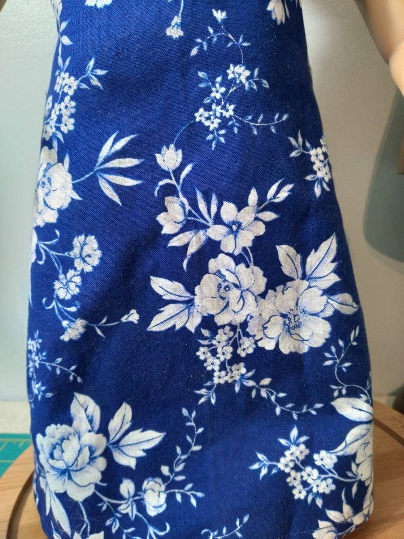 Royal Blue And White Print Regency Doll Dress Fits 18 Inch Etsy