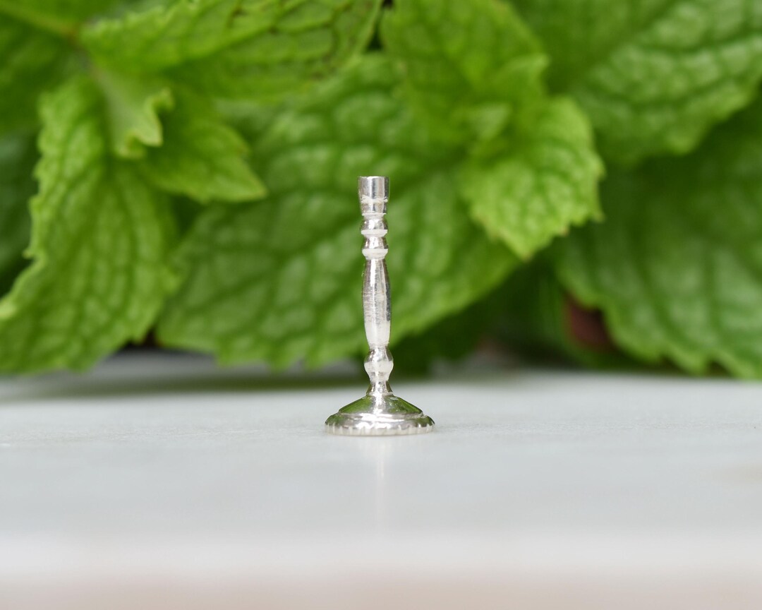 Sterling Silver Miniature Candlestick: Handmade Dollhouse Accessory - Etsy