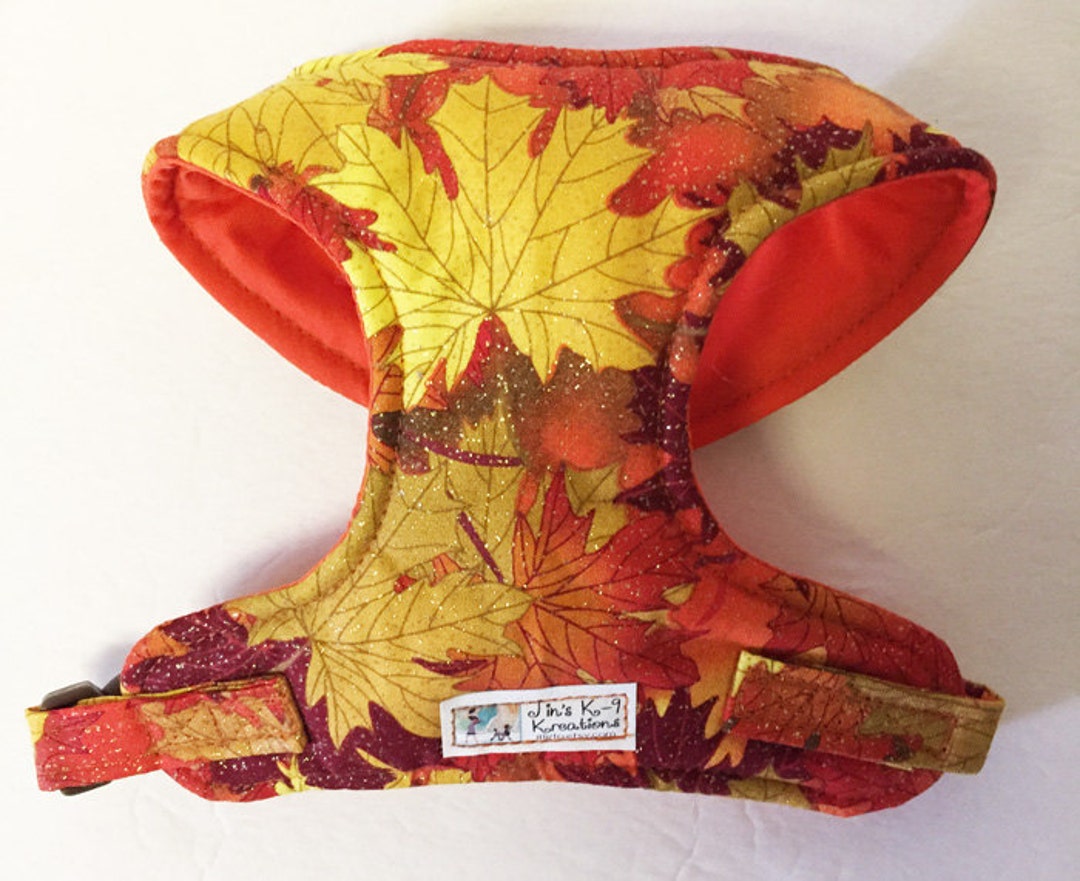 Metallic Fall Leaf Comfort Soft Dog Harness - Made to Order - - Etsy