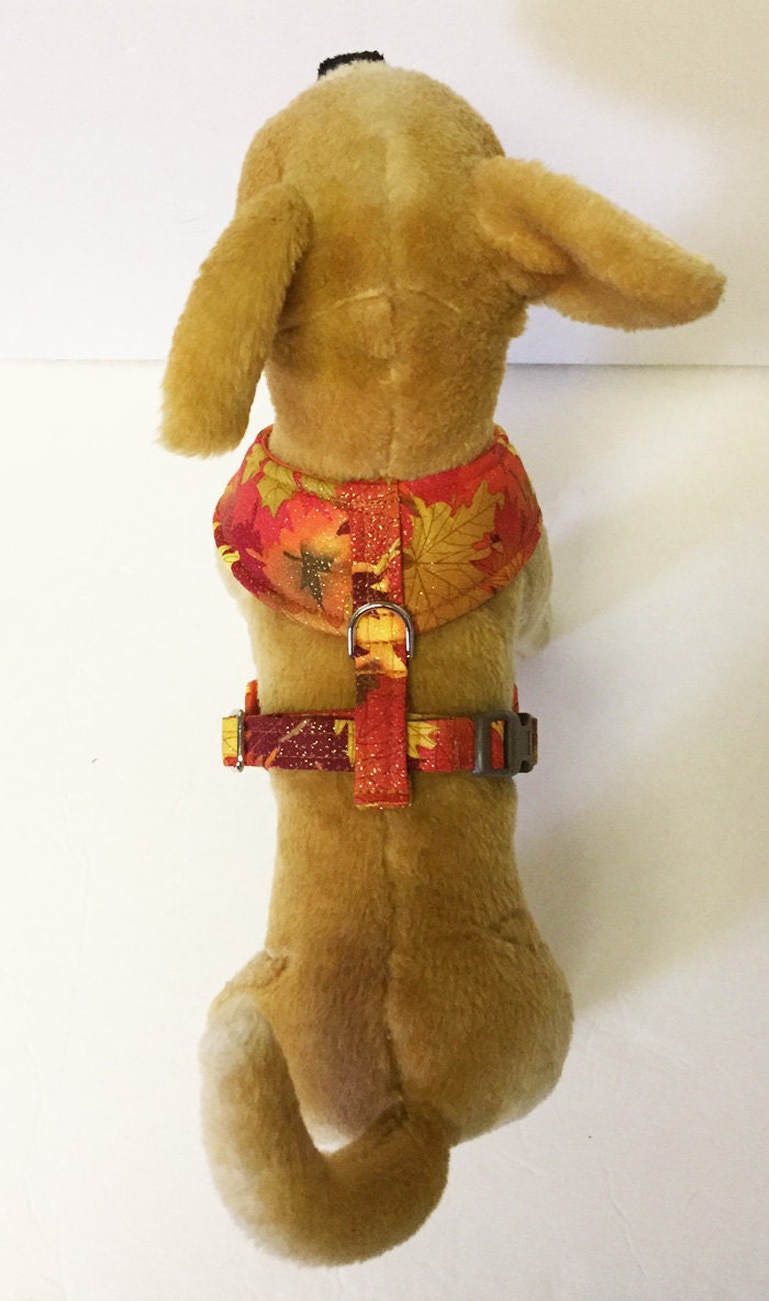 Metallic Fall Leaf Comfort Soft Dog Harness - Made to Order - - Etsy