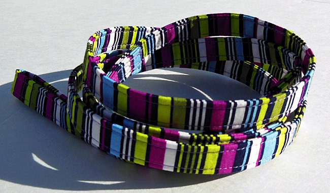 Multi-color Stripe Adjustable Dog Collar - Made to Order - - Etsy