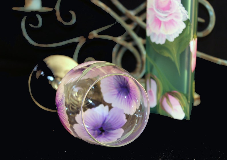 Custom Painted, Hand Painted Wine Glass, Stemware, (1) Hand Painted ...