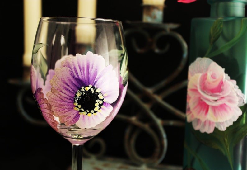 Custom Painted, Hand Painted Wine Glass, Stemware, (1) Hand Painted ...