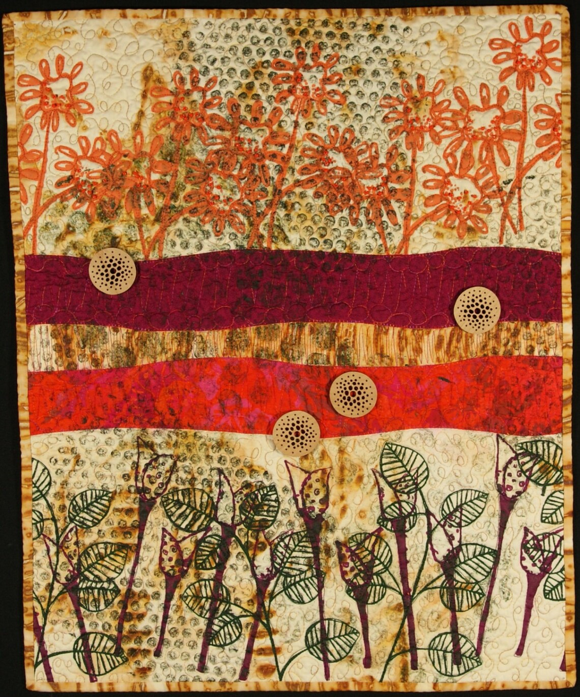 Handmade Art Quilt - How Does Your Garden Grow - Etsy