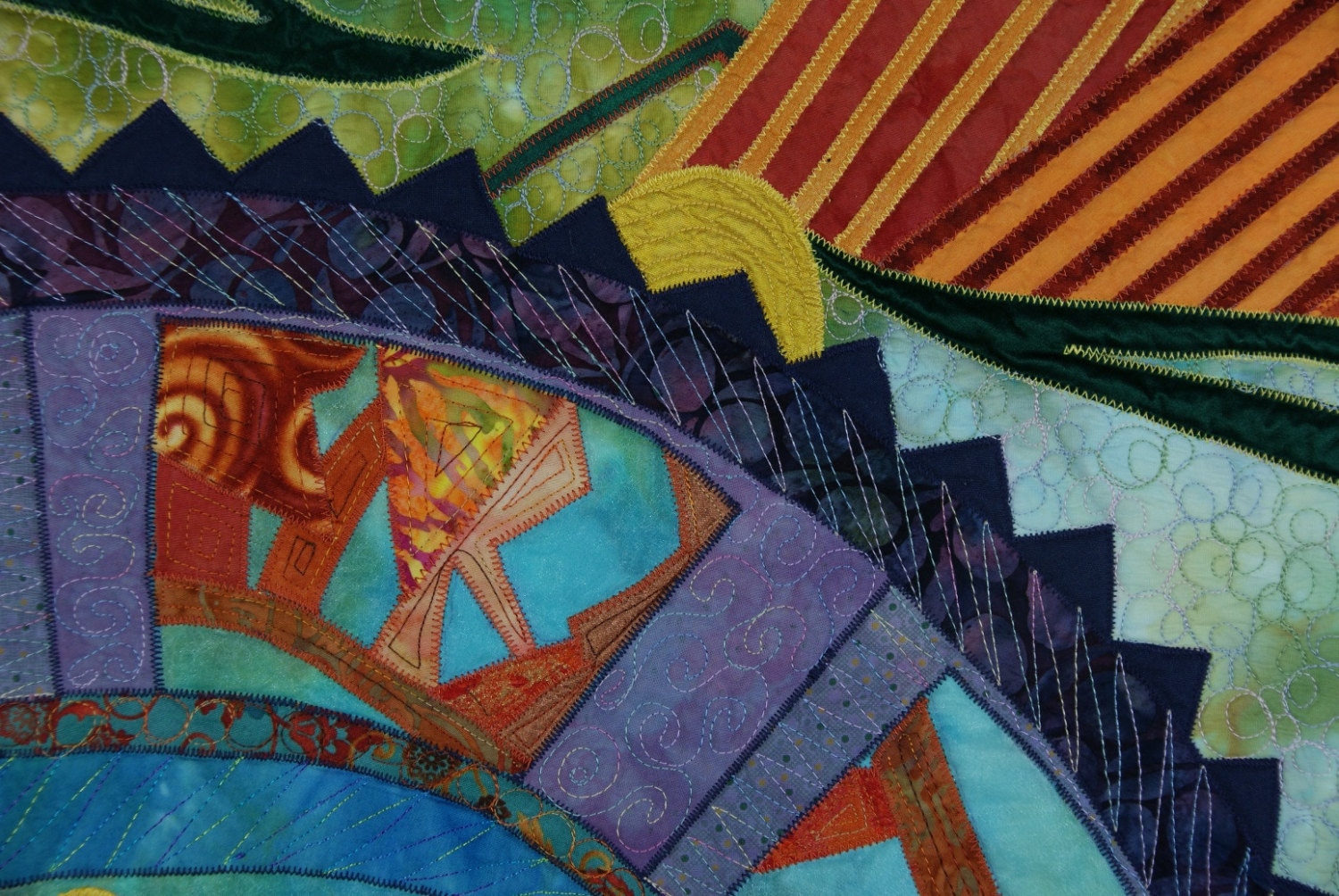 Handmade Art Quilt - Abstract Mine - Etsy